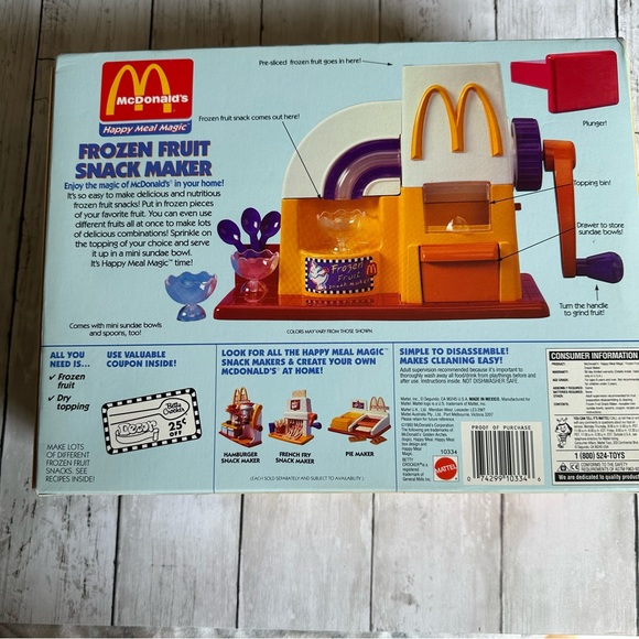 Mattel | Toys | New In Box Vintage Mcdonalds Frozen Fruit Snack Maker ...